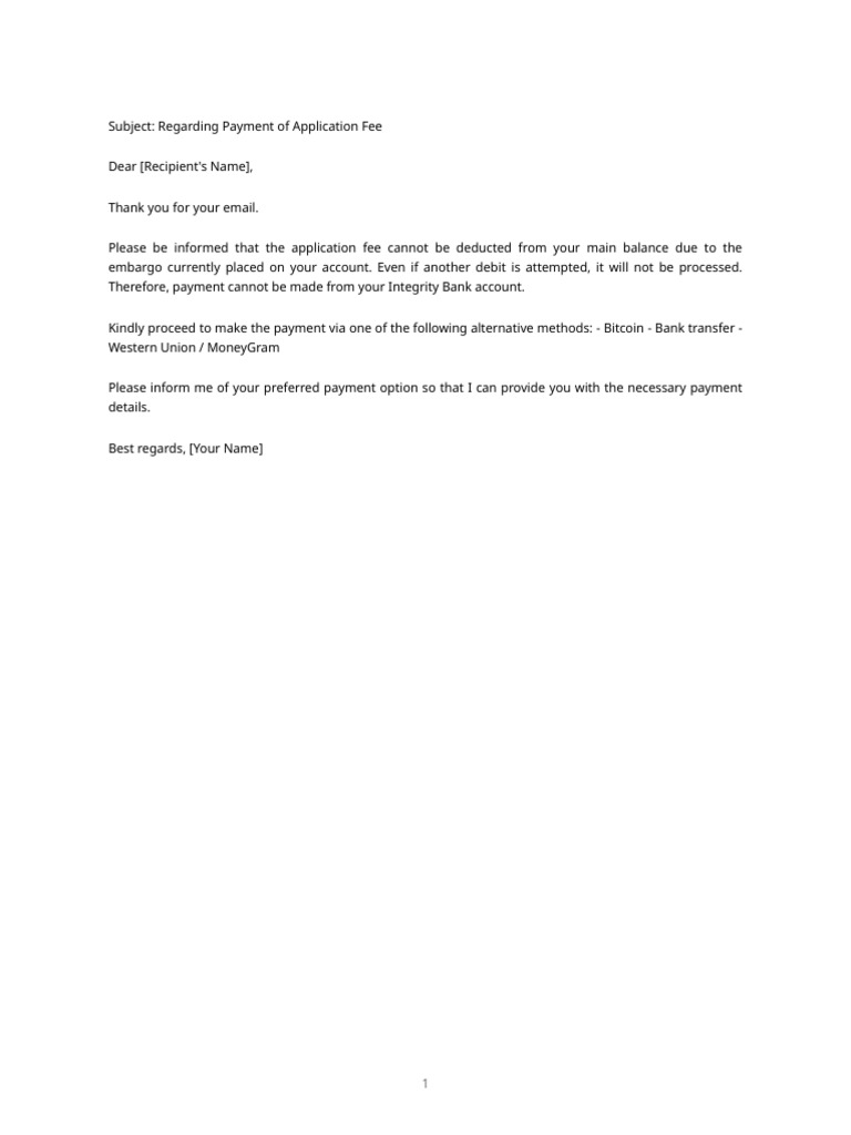Application Fee Notice | PDF