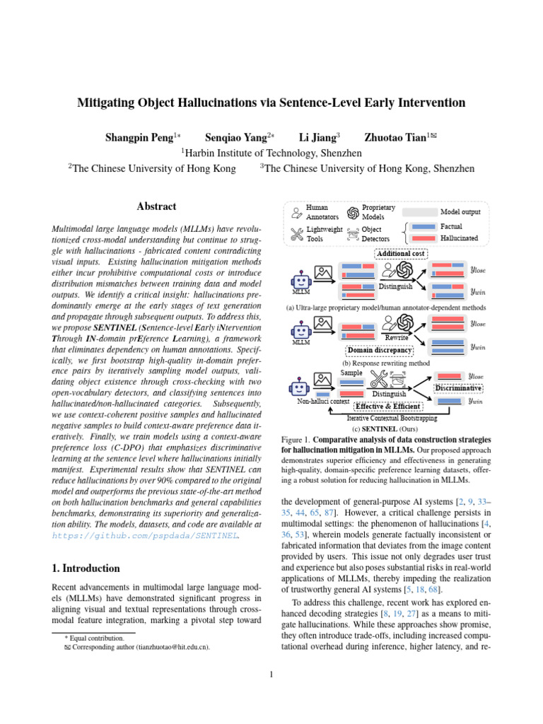 Mitigating Object Hallucinations Via Sentence-Level Early Intervention ...