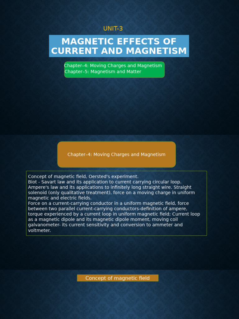 Magnetic Effects of Current and Magnetism | PDF | Electromagnetic ...