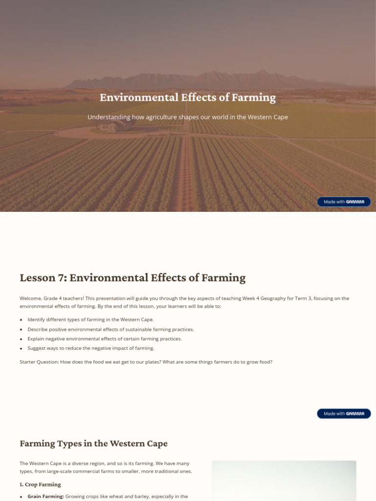 Environmental Effects of Farming | PDF | Agriculture | Soil
