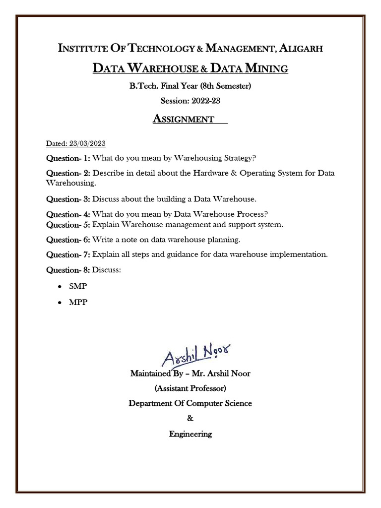 DWDM (Assignments - 2) | PDF