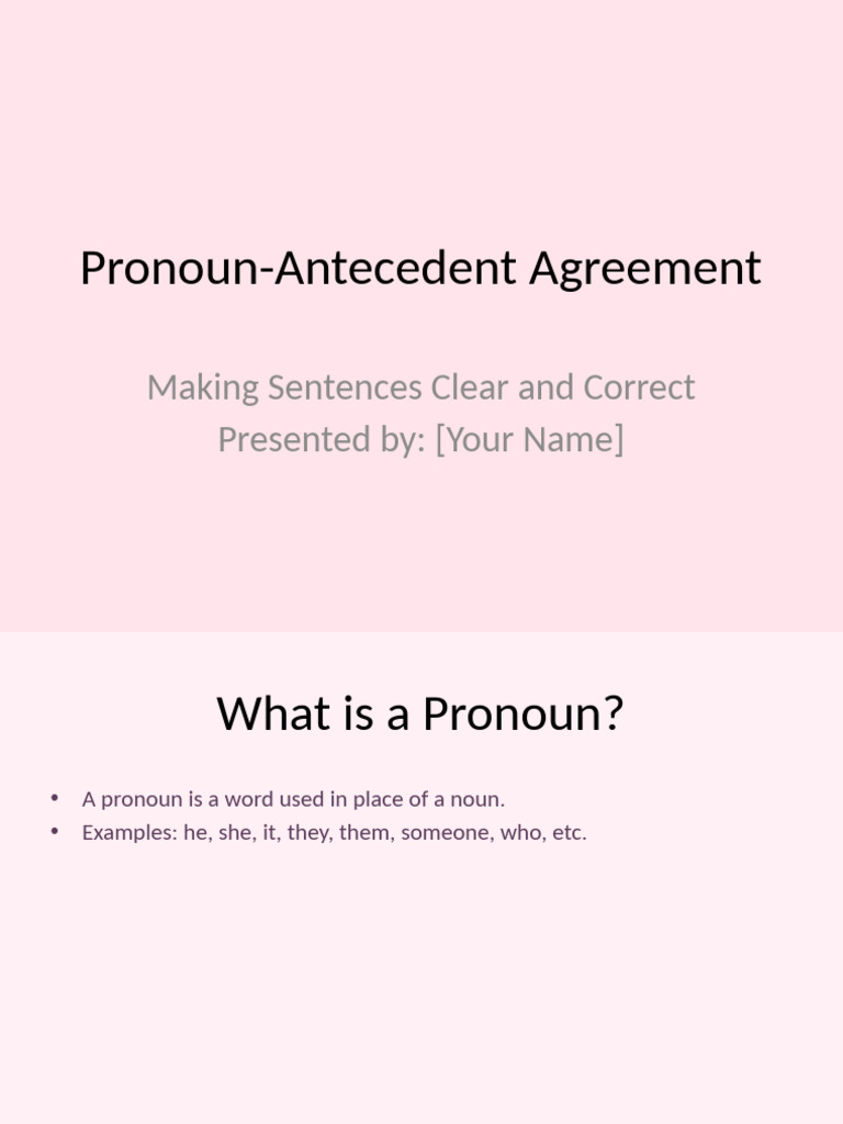 Understanding Pronoun-Antedecent Agreement | PDF | Grammatical Number ...