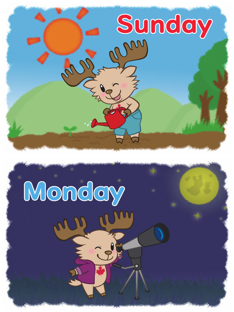 Days of The Week Song Flashcards | PDF