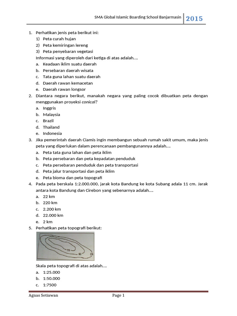 Soal dan Contoh Peta Geografi | PDF