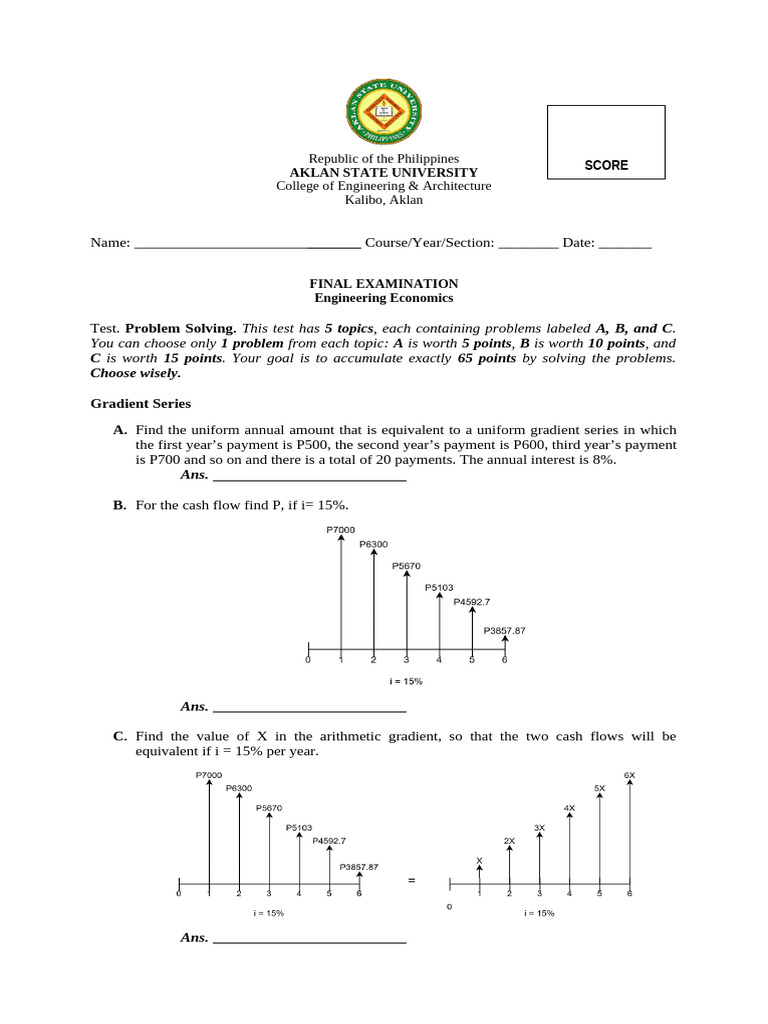 Engineering Economics Final Exam Guide | PDF | Depreciation | Bonds ...