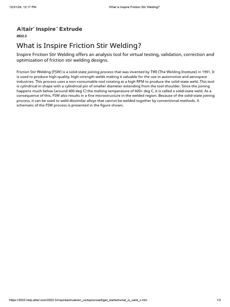 What Is Inspire Friction Stir Welding | PDF | Welding | Construction
