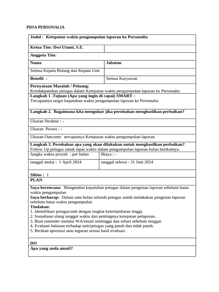 PDSA PERSONALIA | PDF