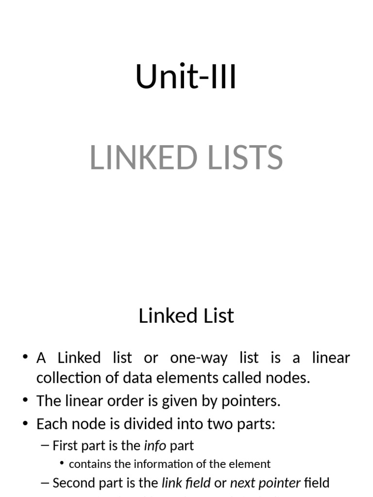 Data Structure Unit-2 - LL | PDF | Pointer (Computer Programming ...