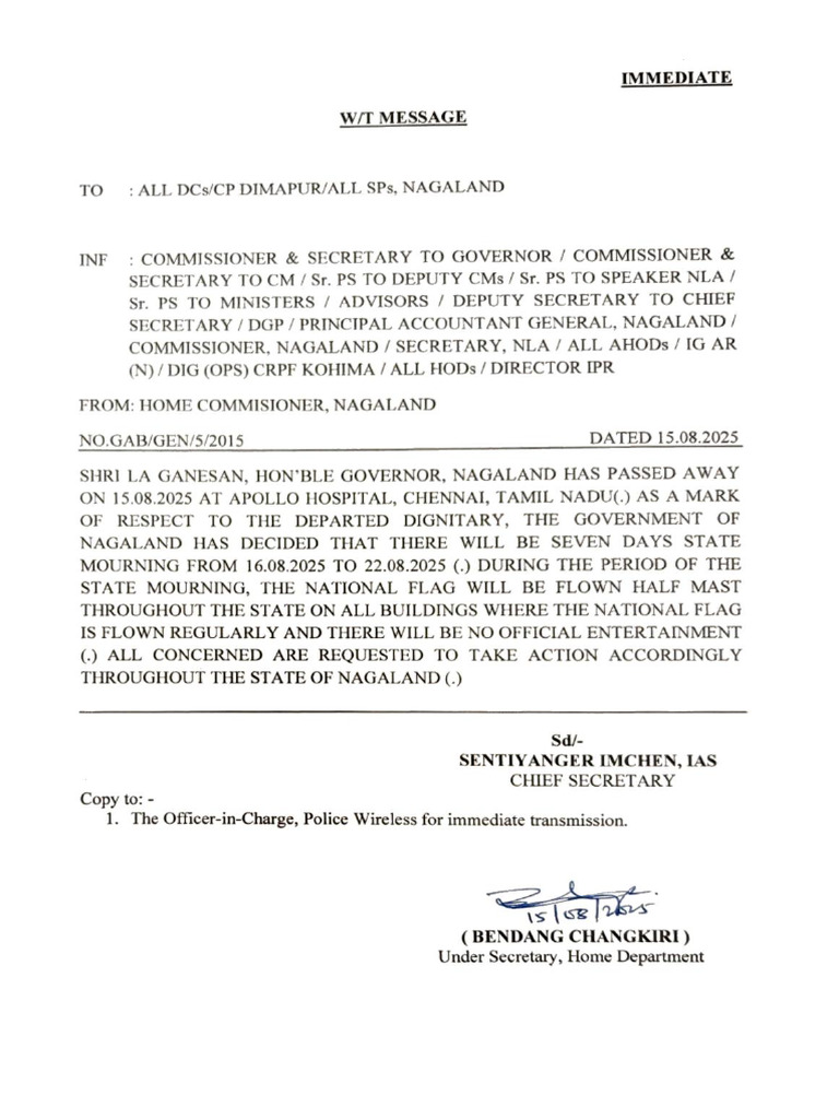 WT Msg Governor_s Demise | PDF