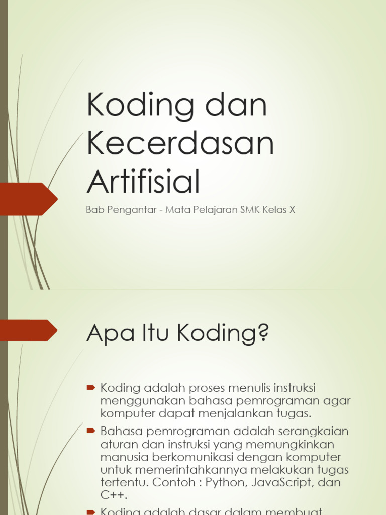 Koding dan AI untuk SMK Kelas 10 | PDF