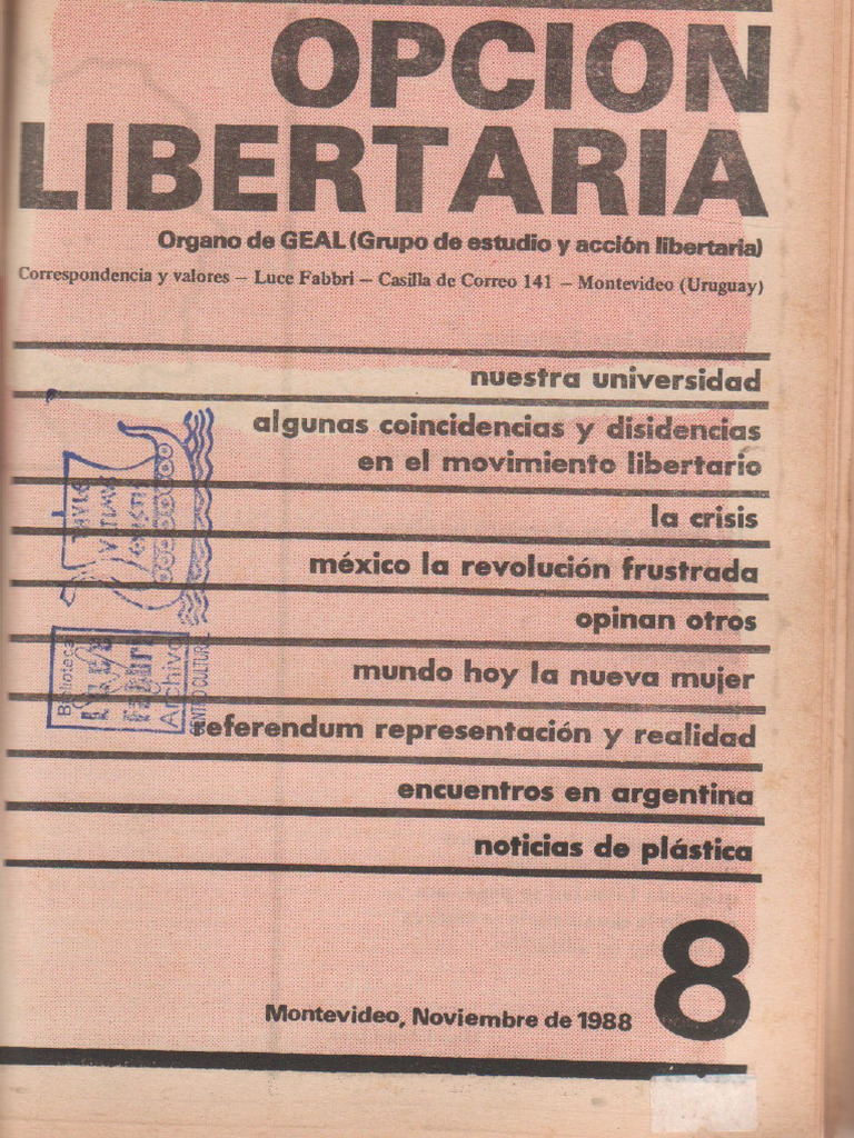 Opcion Libertaria nc2b008 Noviembre 1988 | PDF