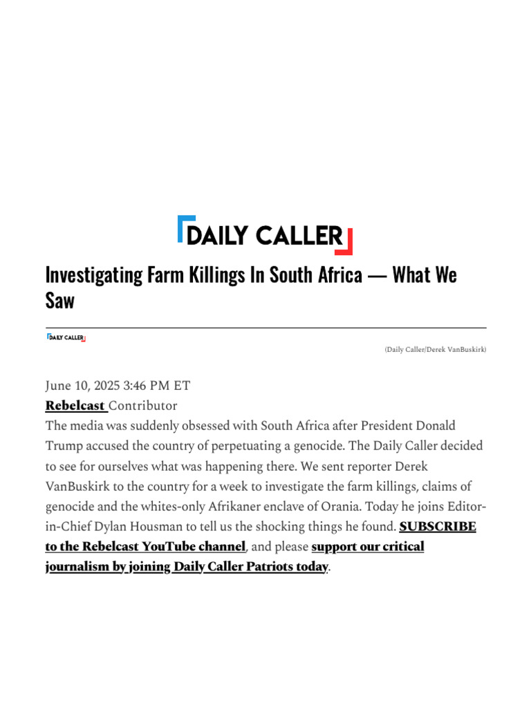 Investigating Farm Killings in South Africa - What We Saw - The Daily ...