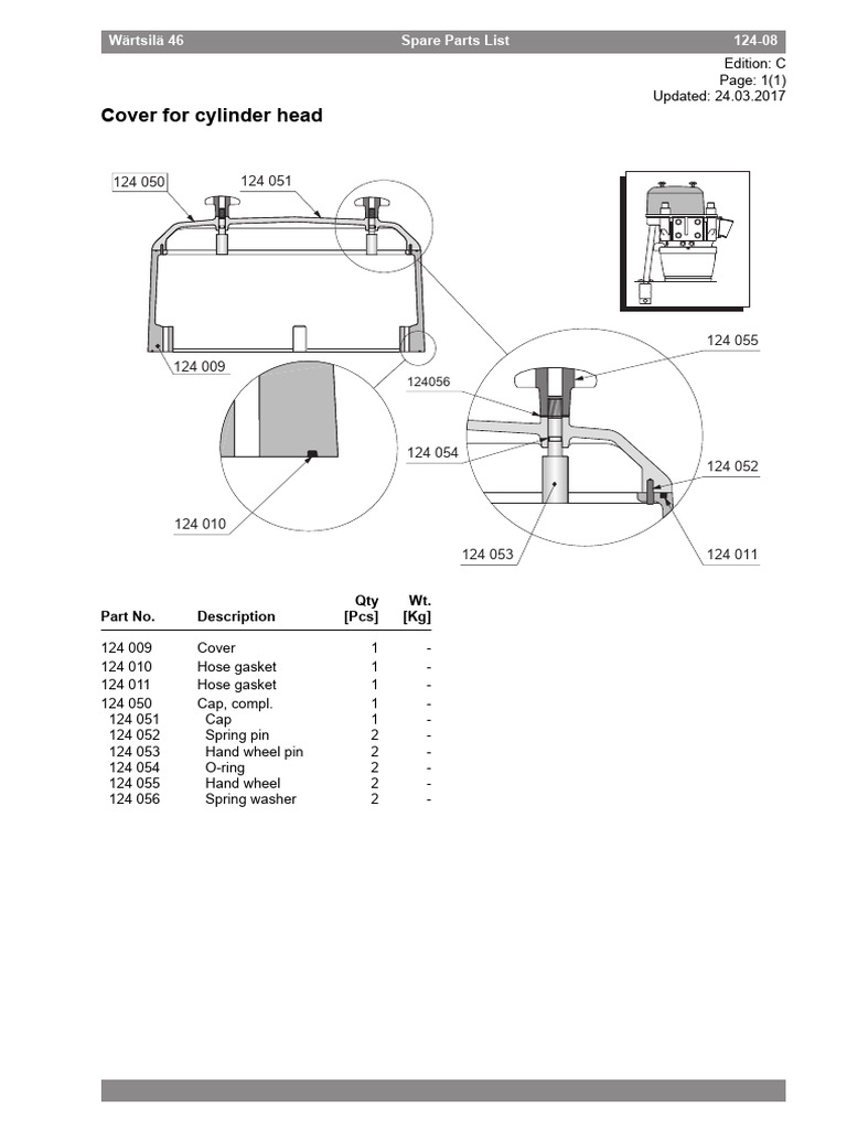 Spa-124-08c Cover For Cylinder Head | PDF