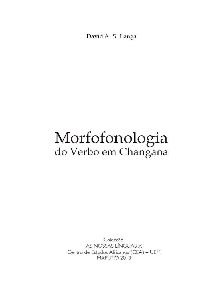 Morfofonologia do Verbo em Changana | PDF | Linguística | Famílias ...