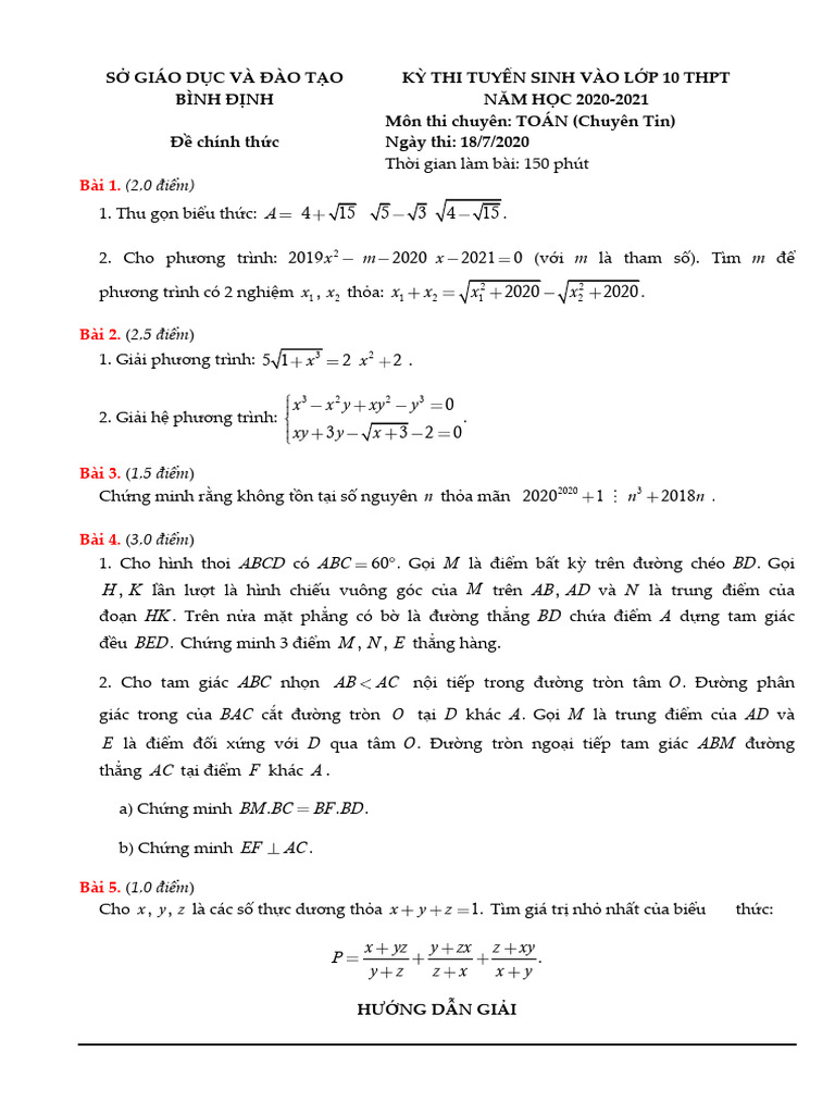 Chuyen Tin 2020-2021 | PDF