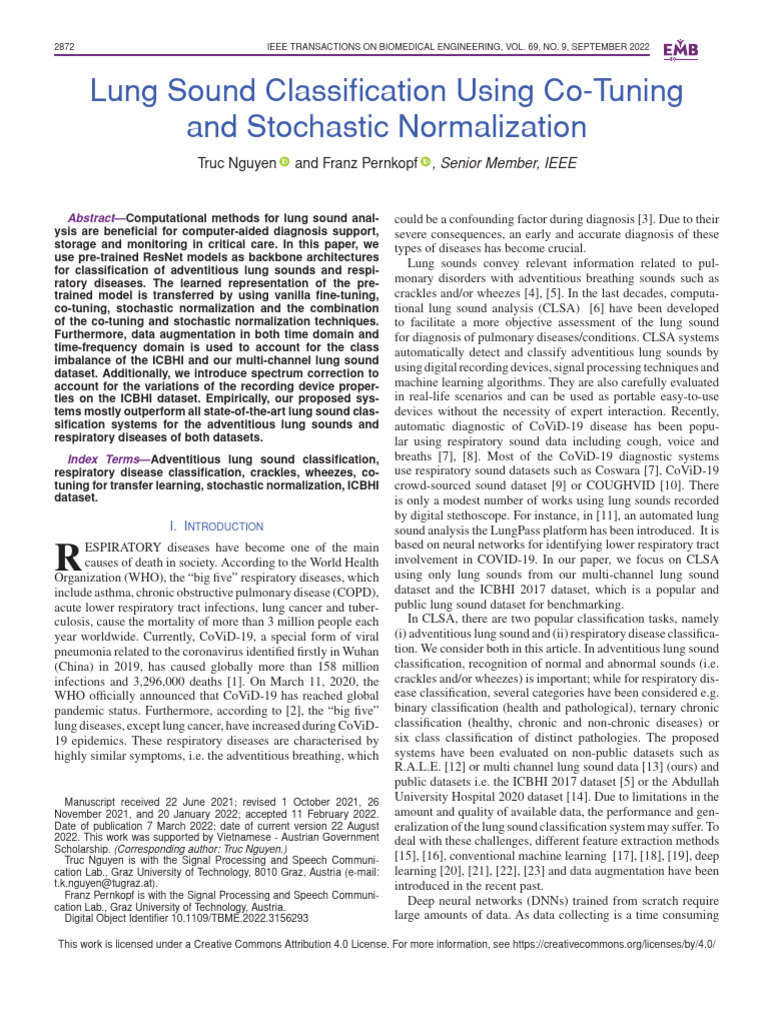 Lung Sound Classification Using Co-Tuning and Stochastic Normalization ...
