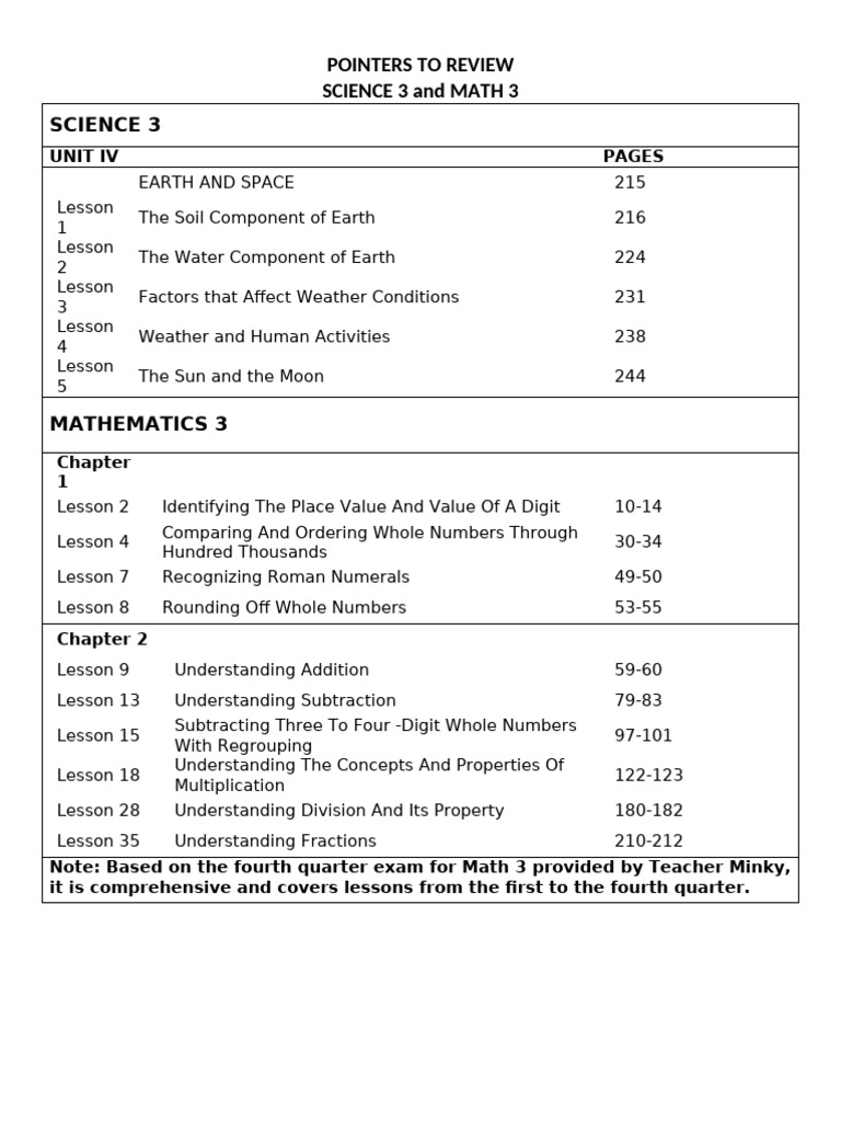 Earth and Space Science & Math 3 Review | PDF