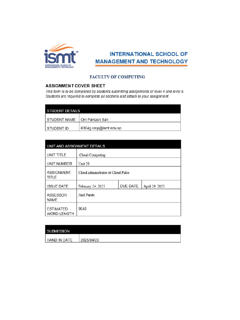 Omparkash Sah Cloud Computing A1 | PDF | Cloud Computing | Software As A Service