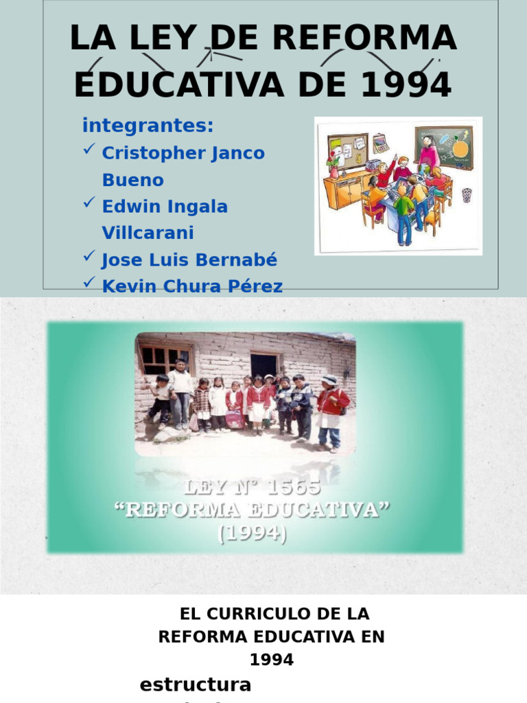 Ley 1565: Reforma Educativa 1994 | PDF