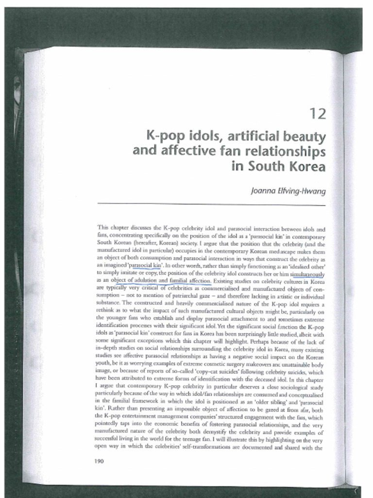 Elfving Hwang, K Pop Idols and Celebrity, 2018, Routledge Handbook | PDF