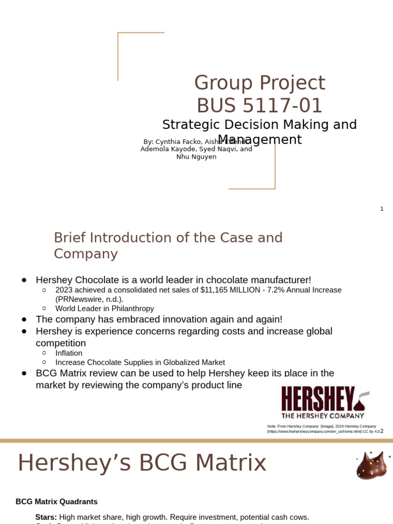 Group Project BUS 5117-01 Strategic Decision Making and Management ...