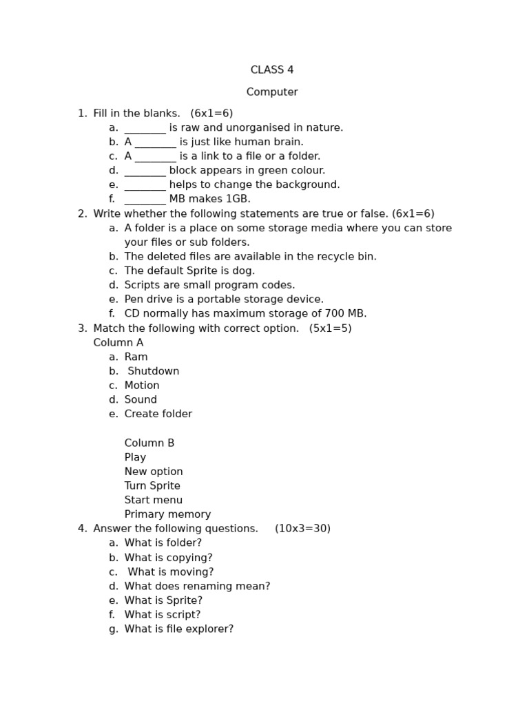 Class 4 Computer Pdf