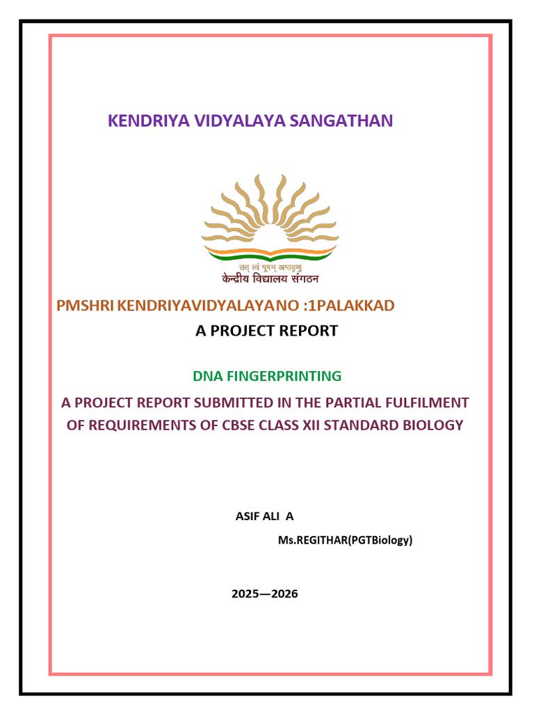 Bio Project Dna Fingerprinting | PDF | Dna Profiling | Polymerase Chain ...