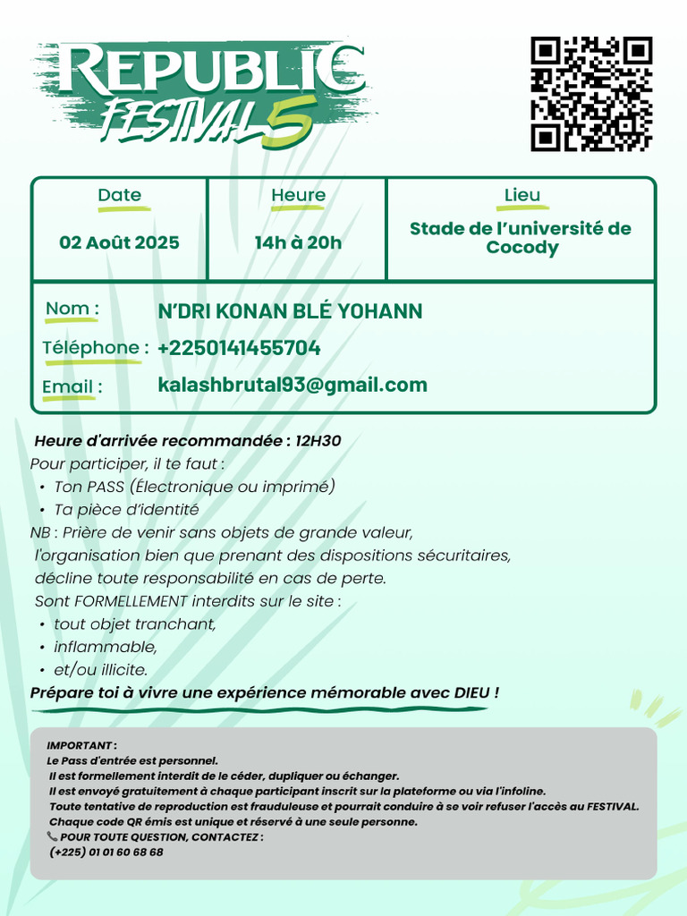 Pass N Dri Konan Ble Yohann RF 5 | PDF