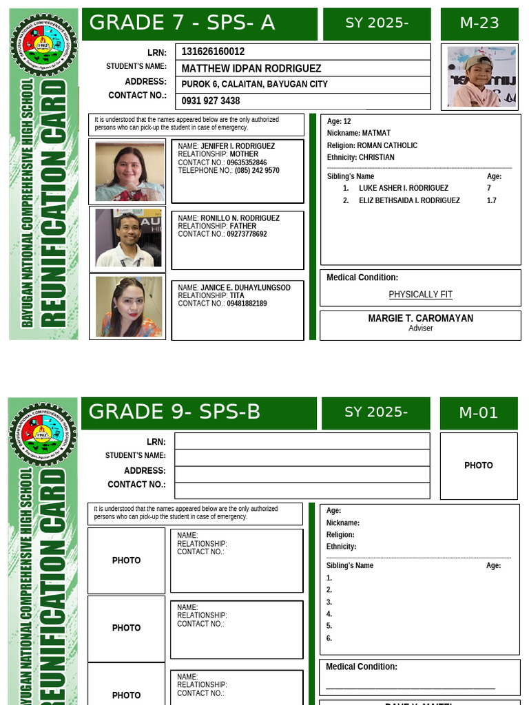 Student Information and Emergency Contacts | PDF | Chess Theory | Chess