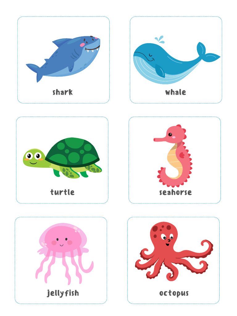 Sea Creatures Flashcards | PDF