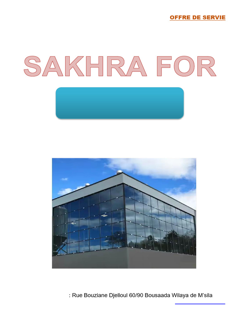 Offre de services en construction SAKHRA FOR | PDF | Isolation ...