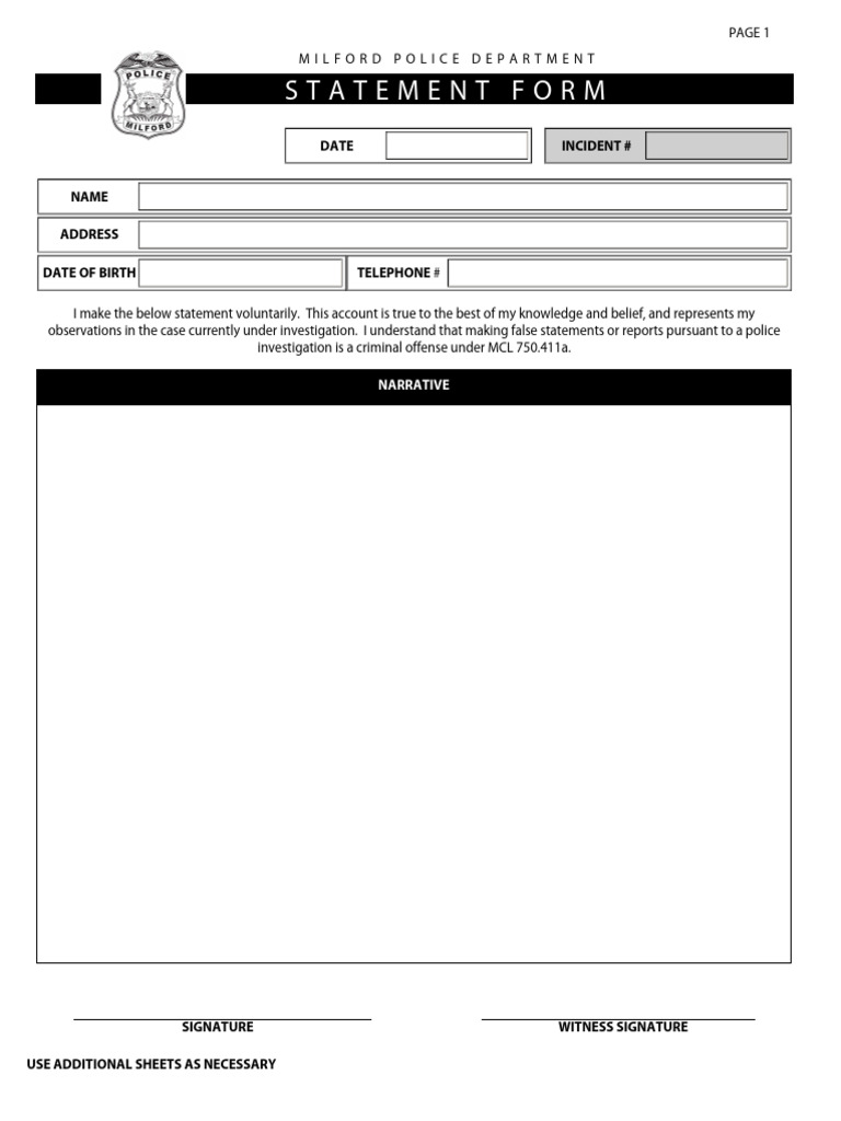 Police Witness Example | PDF