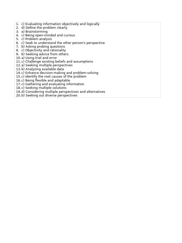 Critical Thinking Challenge Guide | PDF