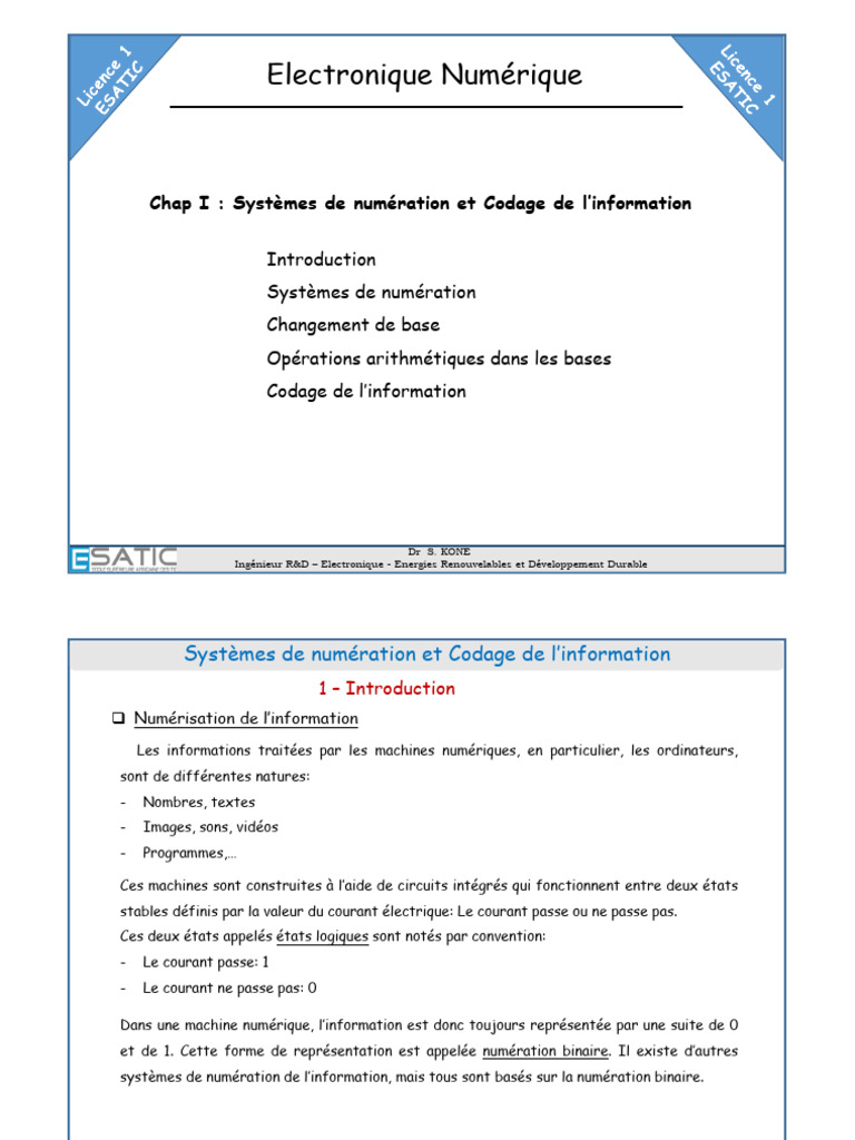Systèmes de numération et codage binaire | PDF | Décimal codé binaire ...
