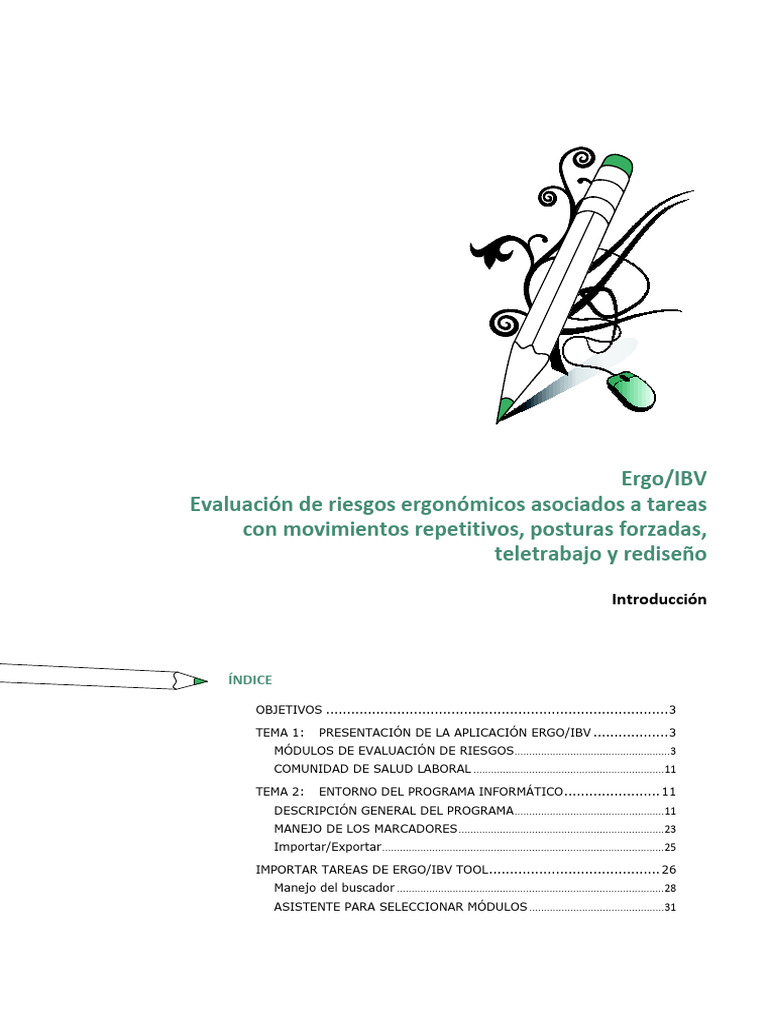 Evaluación de Riesgos Ergonómicos con Ergo/IBV | PDF | Archivo de ...