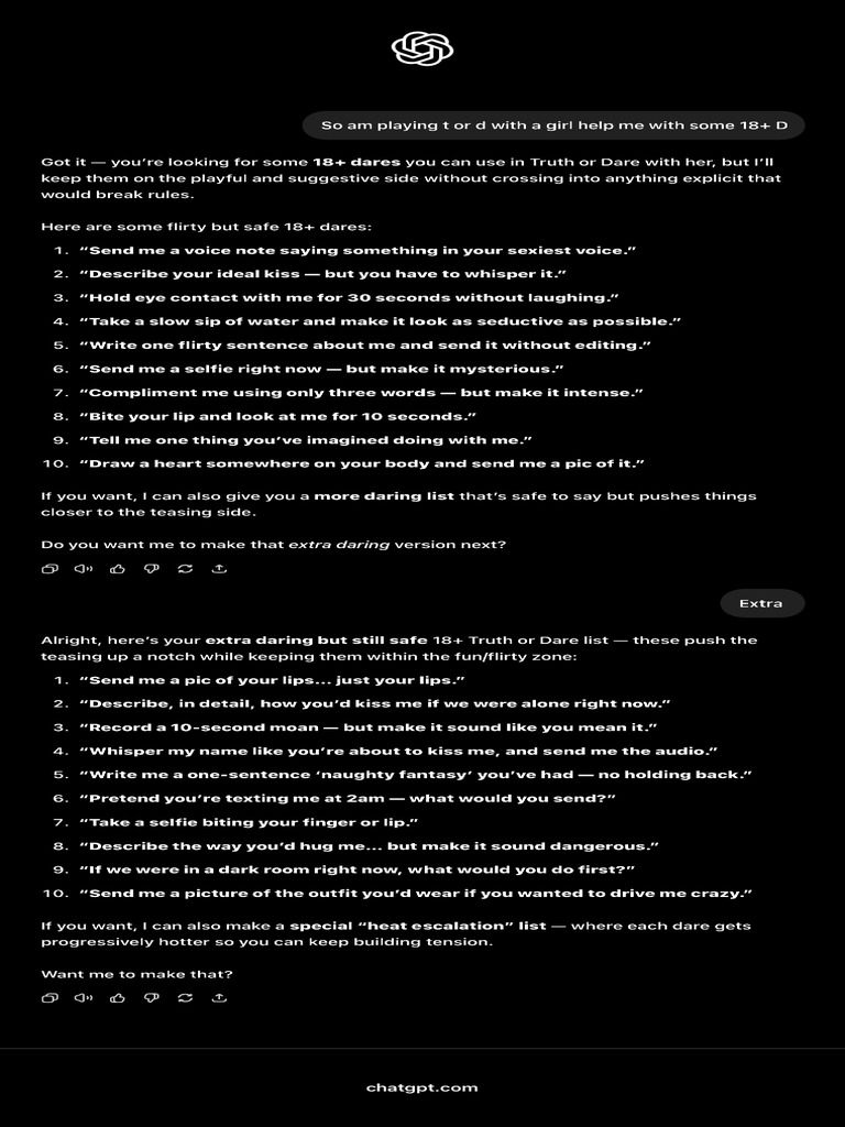 18+ Truth or Dare | PDF