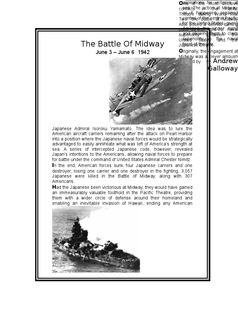 WW2 Timeline - Battle of Midway (1942) | PDF | Battle Of Midway ...