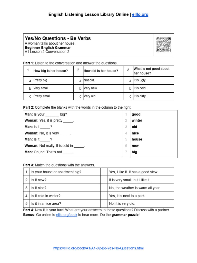 A1 02 2 Be Yes No Questions Word Wap | PDF | Linguistic Morphology | Languages
