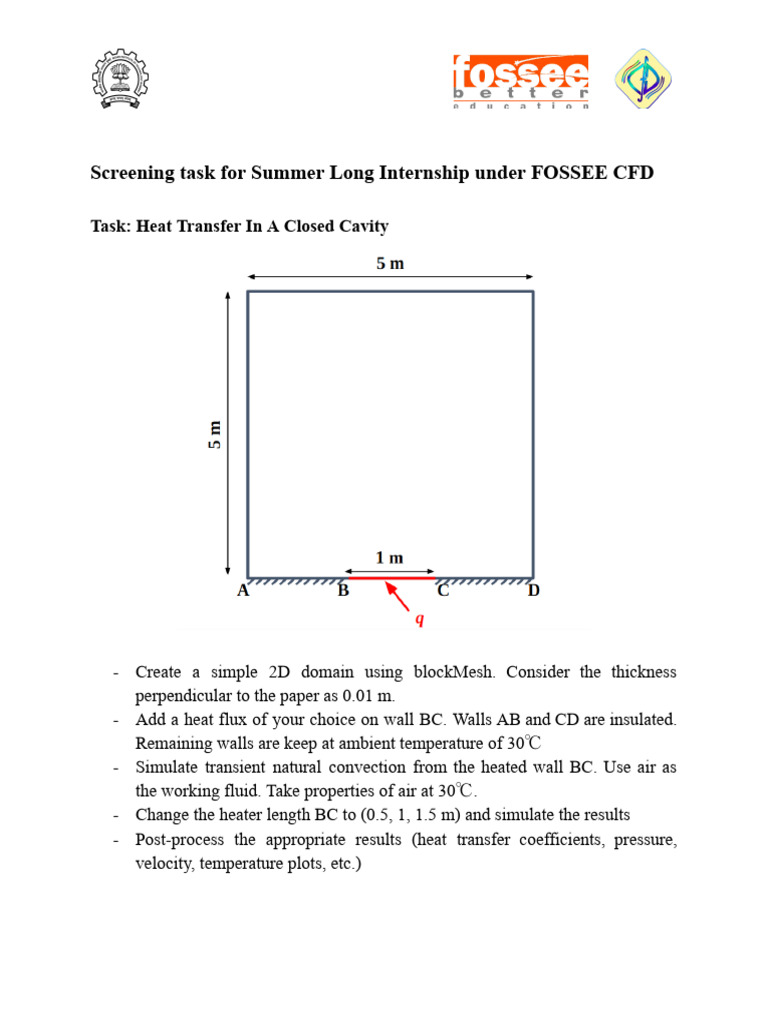 Heat Transfer Simulation Task for Internship | PDF