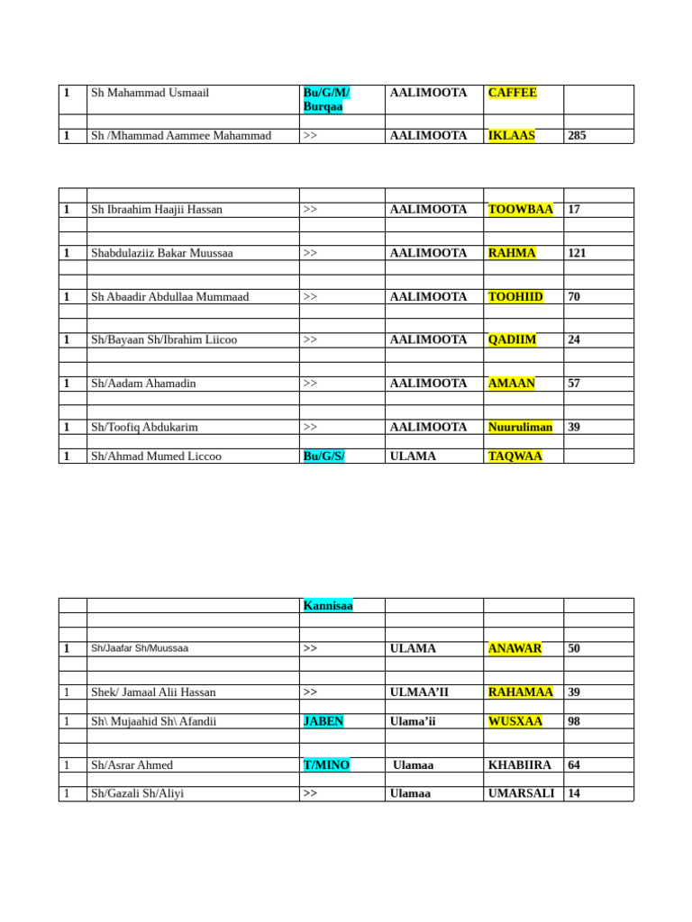 Bu'Aa Filannoo Zoonii Burqaa Masjida Caffee Fi Satt 1 Malee | PDF