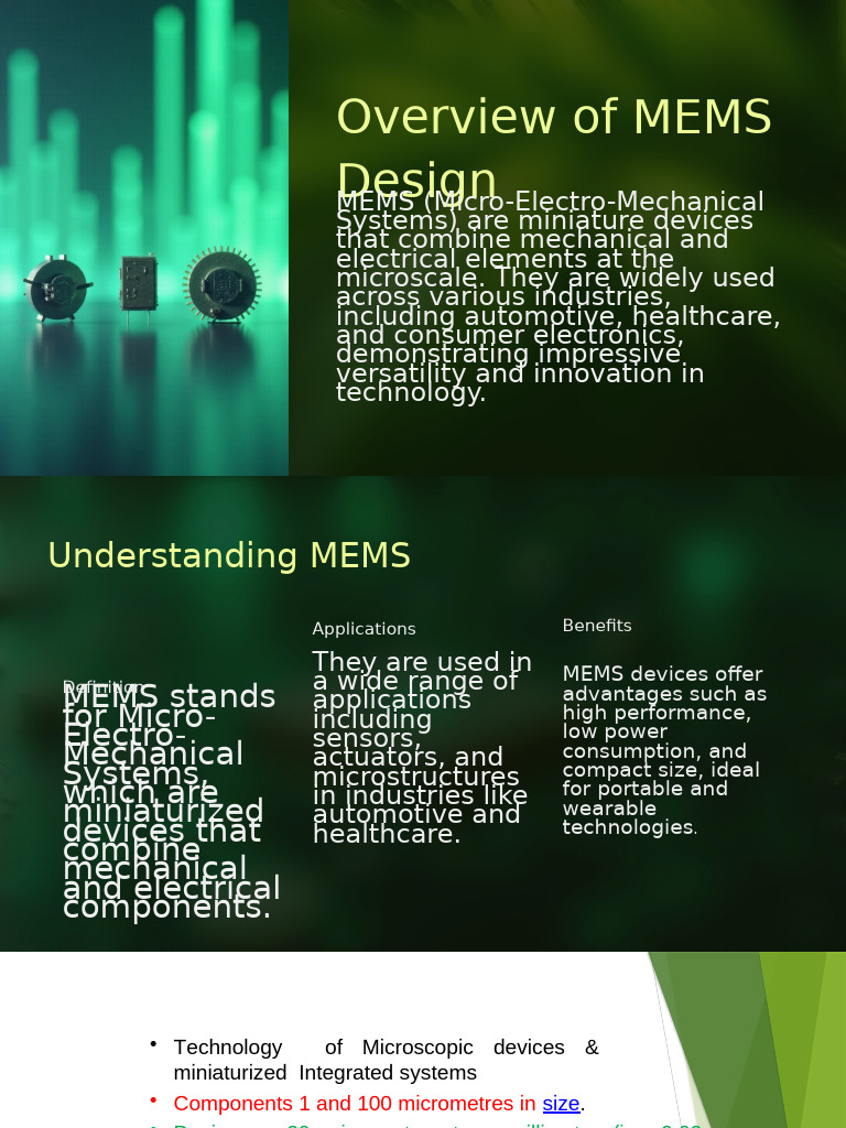 Overview of MEMS Design | PDF | Mechanical Engineering | Physical Sciences