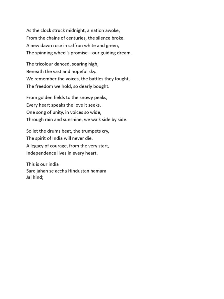 Poem Independence Day | PDF