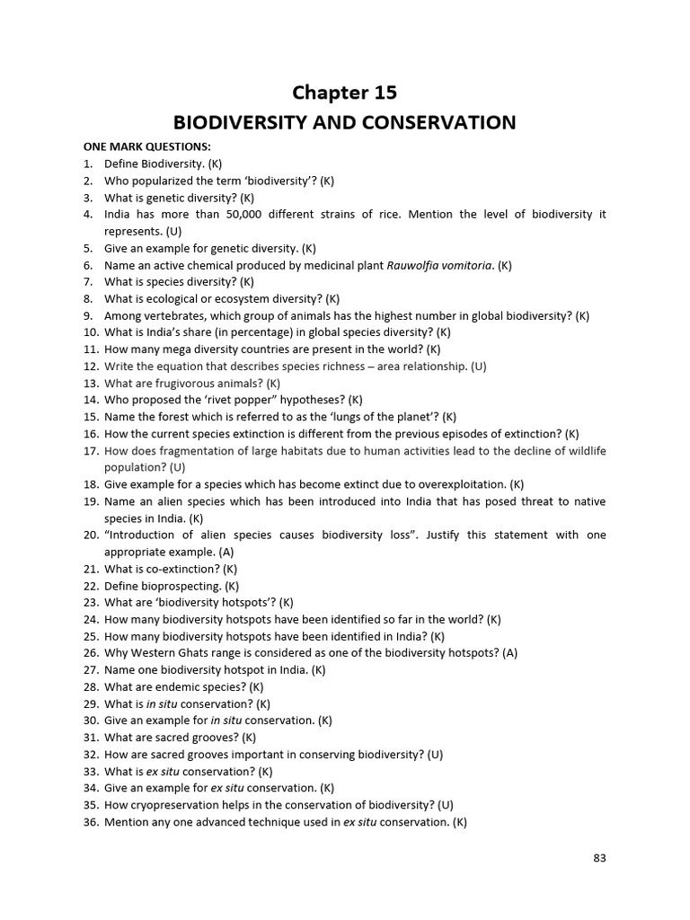 Biodiversity and Conservation | PDF | Biodiversity | Conservation Biology