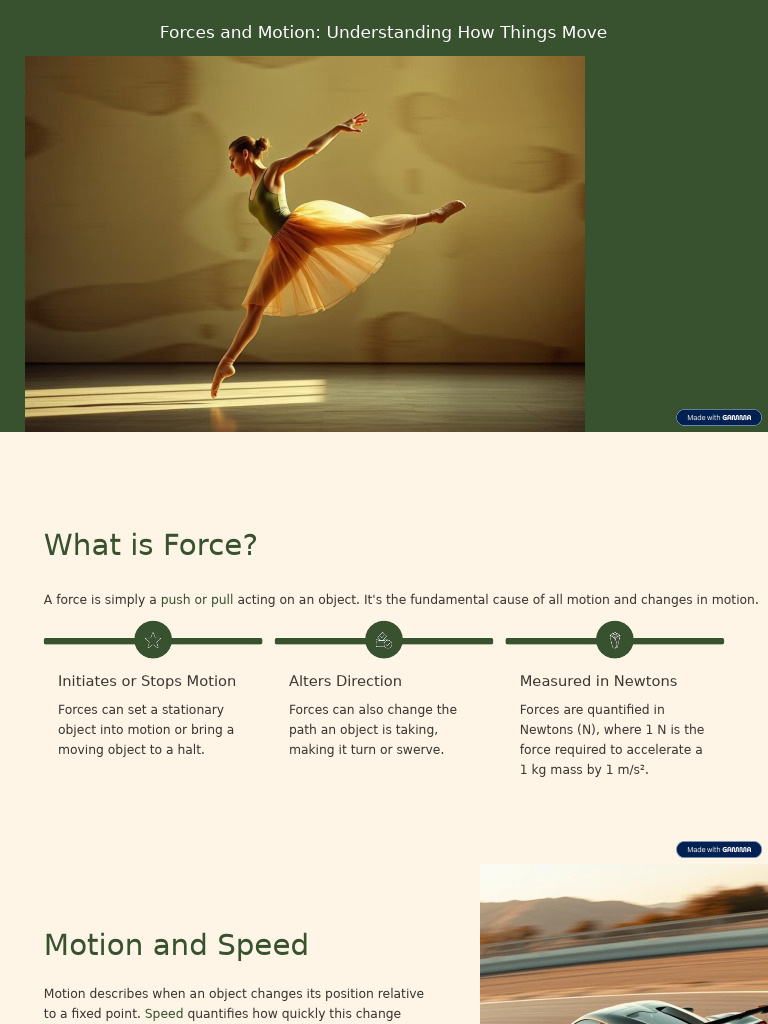 Forces and Motion Explained Simply | PDF | Force | Pressure