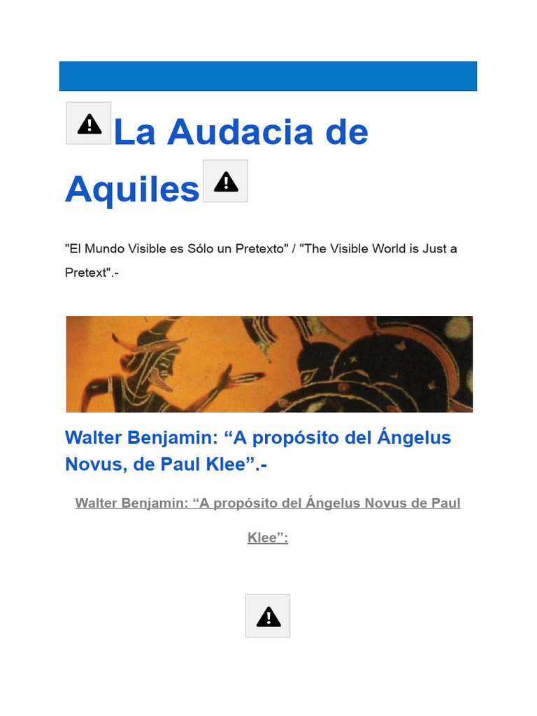 Ángelus Novus: Benjamin y Klee | PDF