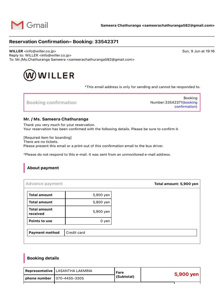 Reservation Confirmation - Booking 33542371 | PDF | Bus | Transport