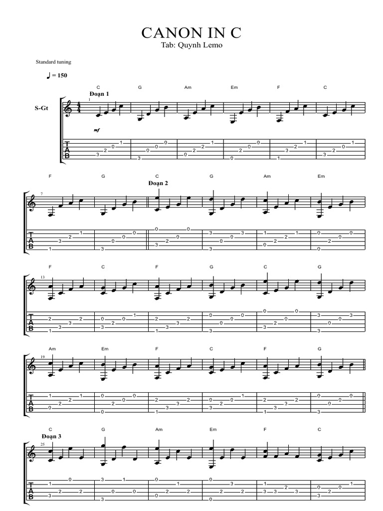 Canon in C | PDF