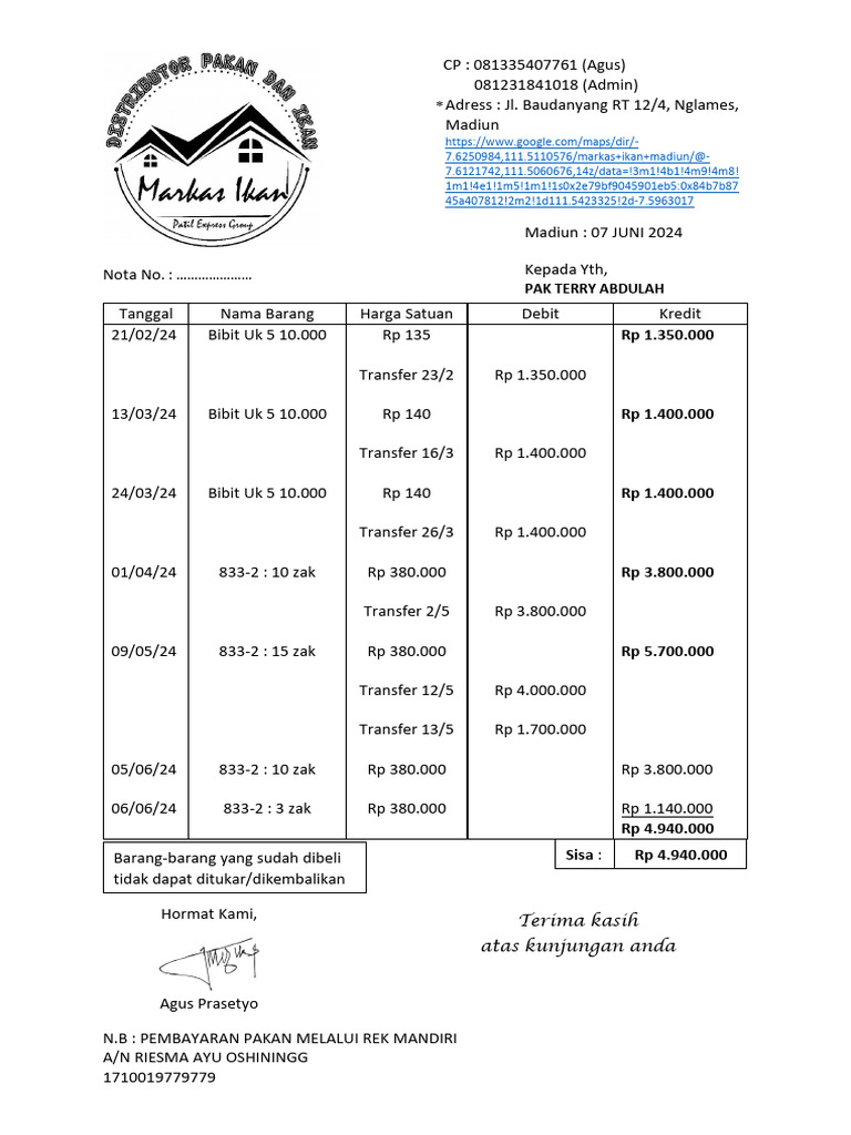 Nota Pak Tery-3 | PDF