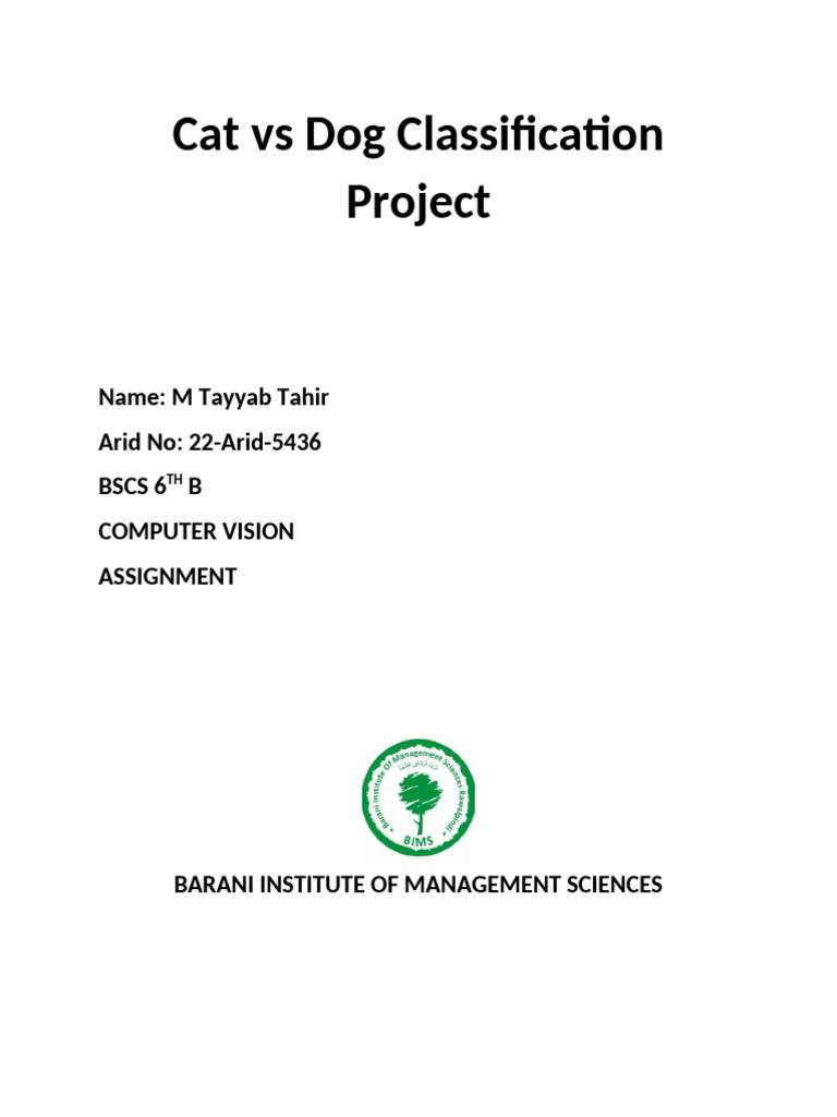 Cat Vs Dog Classification Project | PDF