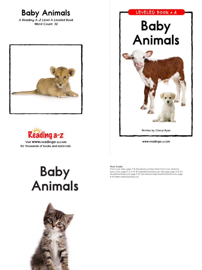Baby Animals Level A Book | PDF